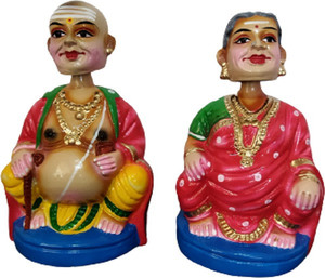 Radha krishna arts PAPER PULP MADE 9-INCH CHETTIAR DOLL-OIL PAINT ...
