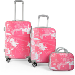 POLO CLASS 2Pc Set Trolley Bag (20/24 inch) with 1Pc Vanity Bag - Pink ...