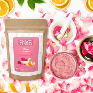 Ohayo Naturals Glow Face Pack 100gm | Rose Petals, Orange Peel | 100% ...
