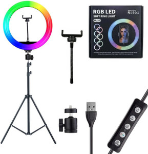 Setster 10" RGB LED Ring Light with Adjustable Tripod Stand and Phone ...