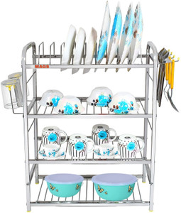 MAGS WAY Utensil Kitchen Rack Steel 4 Shelf Wall Mount Kitchen Utensils ...