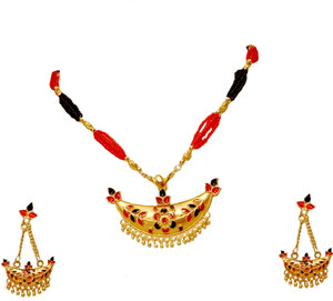 balaji gold Copper Gold-plated Red, Black Jewellery Set Price in India ...