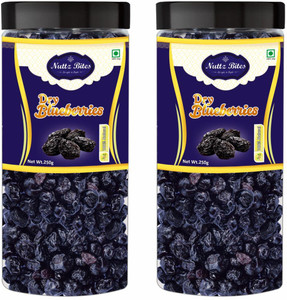 Nuttz Bites Premium Whole Dried Blueberries 500g (Pack of 2-250g Each ...