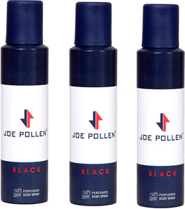 Joe Pollen BLACK DEODORANT PACK OF 3 Body Spray - For Men & Women ...