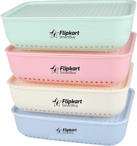 Flipkart SmartBuy Plastic Combo Of 4 Small Size Attractive Color Basket ...