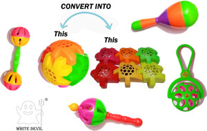 White Devil rattle set 5 psc Colorful Non Toxic Rattle Rattle Price in ...