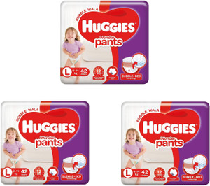 Huggies Wonder Pants - Large (42 pieces) - ( Pack of 3 ) - L - Buy 126 ...