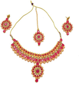 GOLDZI Brass Multicolor Jewellery Set Price in India - Buy GOLDZI Brass ...