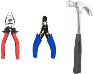 WallVilla Heavy Hammer, Wire Cutter & 8 Inch Plier Heavy Hand Tool Kit ...