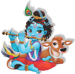 Jump up 45 cm Kanha ji, Wall sticker Self Adhesive Sticker Price in ...
