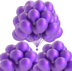 Flipkart.com | Dul Dul Solid Metallic Ballons Purple color latex ...