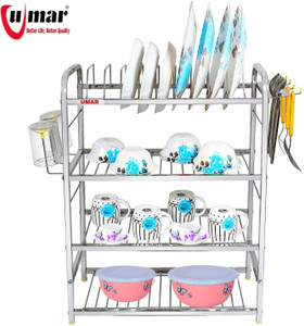 UMAR Utensil Kitchen Rack Steel 4 Shelf Wall Mount Kitchen Utensils ...