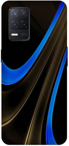 UMPRINT Back Cover for Realme 8/RMX3085 Design, Black, Blue Line ...
