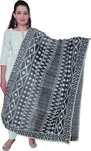 Muka Cotton Blend Embroidered Women Dupatta - Buy Muka Cotton Blend ...