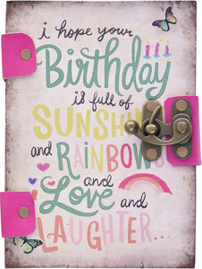 Craft Play Happy Birthday Notebook With Lock A5 Diary Unruled 144 Pages ...