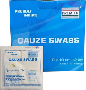 Premier Pack Of 50 counts GAUZE SWAB 10 cm X 10 cm 12 Ply | STERILE ...