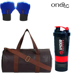 One28 Sports Combo of (Brown) Gym Bag Gym Gloves (RED) and spider ...