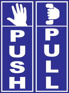 Pull & Push 15.24 cm Push Pull Stickers - Pack of 10 ( Push -5 Pcs ...