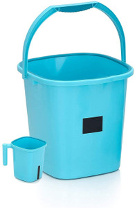 AK HUB New Standard Plastic Plain Design Bucket (25 L) & Mug (1.5 L ...
