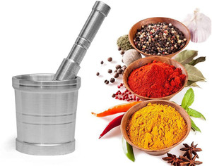 Actn Stainless Khal Dasta Batta Mortar and Pestle, Pack of 1 Aluminium ...