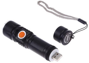 Small Sun USB Flash Light LED Torch Built-in USB Charger with 3 Mode ...