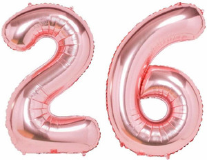 Flipkart.com | FANEX Solid 16” No.26 Rose Gold Foil Balloon for 26th ...