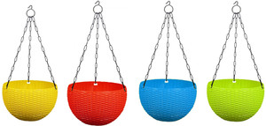 CHAECO Hanging Euro Basket, Flower Pot with Hanging Chain for Home ...