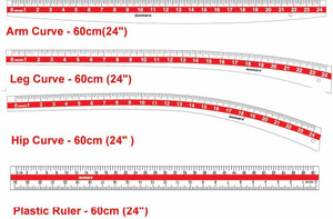 PMW Tailoring Scale Set of 4 - Arm Curve 60 cms 24" - Leg Curve 60 cms ...