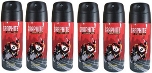 GRAPHITE INTENSE NEW MODEL PACK OF 6 Body Spray - For Men & Women ...