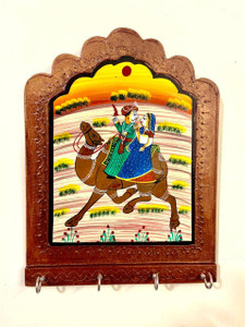 Arnav Arts Wooden Hand Painted Rajasthani Art Key Holder 9*12 Wood Key ...
