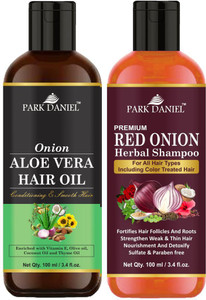 PARK DANIEL Premium Aloe Vera Oil & Red Onion Shampoo Combo Pack Of 2 ...