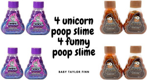 MSK combo 4 purple poop unicorn slime + 4 brown poop slime Art Clay ...