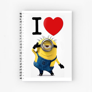 Art Bundle I love minion ( 160 Pages Unruled, A5, 90 GSM Natural Shade ...