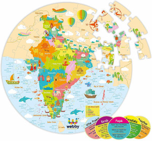 Webby Amazing India Map Jigsaw Floor Puzzle 60 Pcs with 4 double sided ...