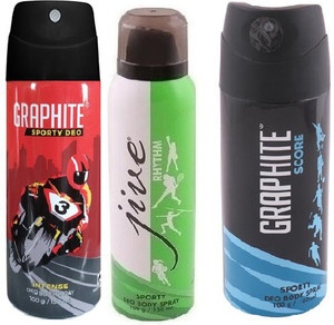 GRAPHITE INTENCE ,SCORE AND JIVE RYTHAM PACK OF 3 Body Spray - For Men ...