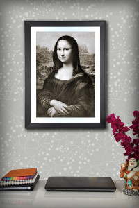 DWELLSINDIA Mona Lisa LED Light Aluminium Frame (Powder Coated, 18 X 24 ...