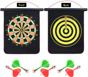 zest 4 toyz Double Sided Fold-able Magnet Dart Board with 4 Magnetic ...