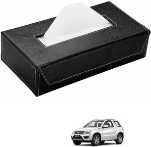 AuTO ADDiCT Car Tissue Box Paper Tissue Holder Black with 200 Sheets ...