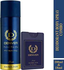 DENVER Hamilton Pride 200 ml & Pride Pocket 18 ml Combo Deodorant Spray ...