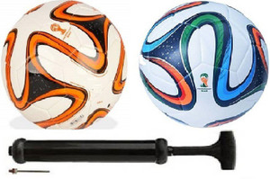 RSE BRAZUCA ORANGE & MULTICOLOR FOOTBALL WITH PUMP COMBO Football Kit ...
