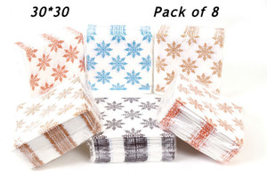 STT Printed Tissue Paper/ Napkins 30x30 cm (Pack of 8) White Paper ...