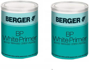 Berger BP White Primer Water Thinnable Cement Primer Pack of 2 Latex ...