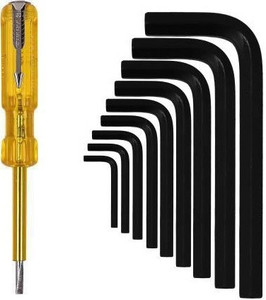 vyas 9-Pcs Full Hex Allen Key Kit Bolt Spanner Goti Wrench L Shape ...