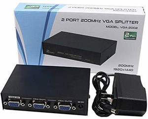 TERABYTE 2 Port VGA Splitter Sharing Switch Box 200MHz 1 Input 2 Output ...