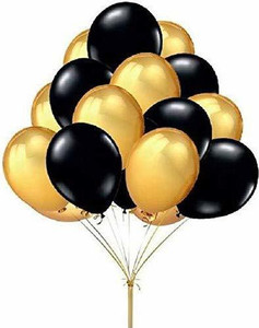 Flipkart.com | Onehut Solid Pack Of 100 Black(50)Golden(50) Balloons ...