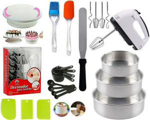 FLYBY FLYBY Cake Turning Table, 12 Piece Cake Decorating Nozzle Set, 3 ...