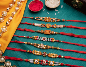 Phirki Studio Designer PS-21Rakhi-7-Rakhi-Combo2 Assorted Rakhi Set ...