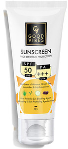 GOOD VIBES Sunscreen - SPF 50 Wide Spectrum Protection Sunscreen with ...