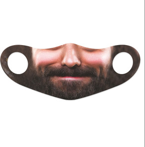 Think Design Realistic Human Face Digital Print Mask Happy Full Face ...