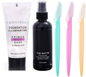 YAWI COMBO PACK FOR MATTE FIXER,TRANSPARENT PRIMER with eye brow razor ...